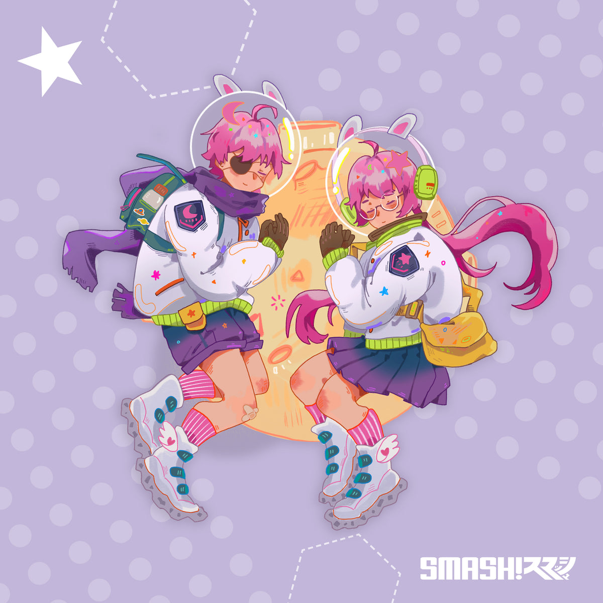 SMASH! Rabbit Moon Theme Keyring – SMASH! Online Store